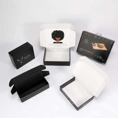 China UV Coating Corrugated Mailer Box for Shipping Black Clothing Custom Order Accepted for sale