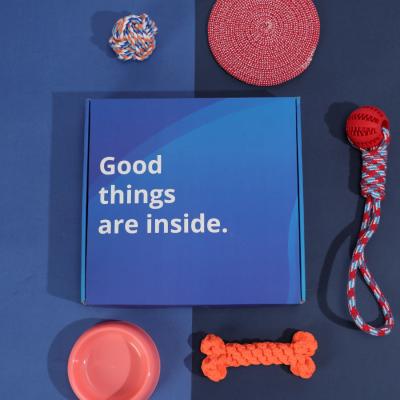 China Biodegradable E-commerce Cardboard Pet Subscription Shipping Box with Printing Handling for sale