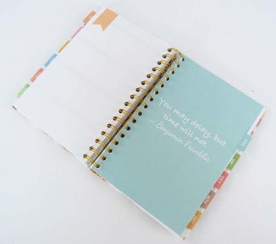China Organizer/Planner A5 Size Rose Gold O Wire Spiral Bound CMYK 2021 Agenda Planner for sale