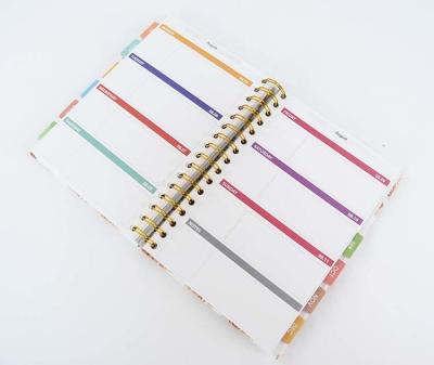China Glue Binding Hardcover Notebook Printing 6x8 Inch Gold Blank Spiral Bound Notebook for sale