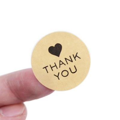 China Kraft Paper Thank You Packaging Stickers Sheet Waterproof Custom Printing for sale