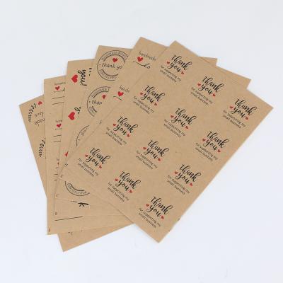 Chine Cercle auto-adhésif Merci autocollants Étiquette avec stratification Finition Logo personnalisé à vendre