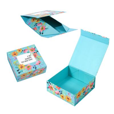 China Custom Design Printing Foldable Luxury Magnetic Closure Gift Box With Ribbon Custom Logo for sale