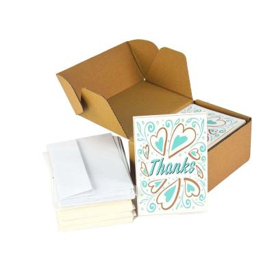 China Reciclável Cartão de Impressão Personalizado Film Lamination Classic Kraft Obrigado Notas à venda