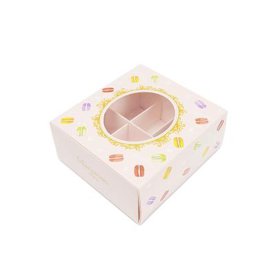 China Food Corrugated Packaging Macaron Drawer Box with Window Made of Cardboard for sale