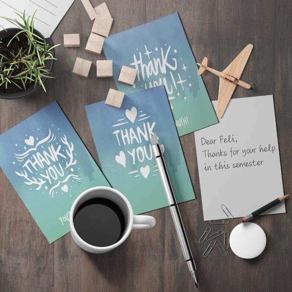 Quality Festival Small Thank You Message Card CMYK Color Snow Christmas Greeting for sale