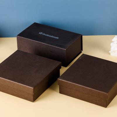China Customized Die Cut Black Flat Foldable Paper Gift Boxes With Logo With Magnetic Closure for sale
