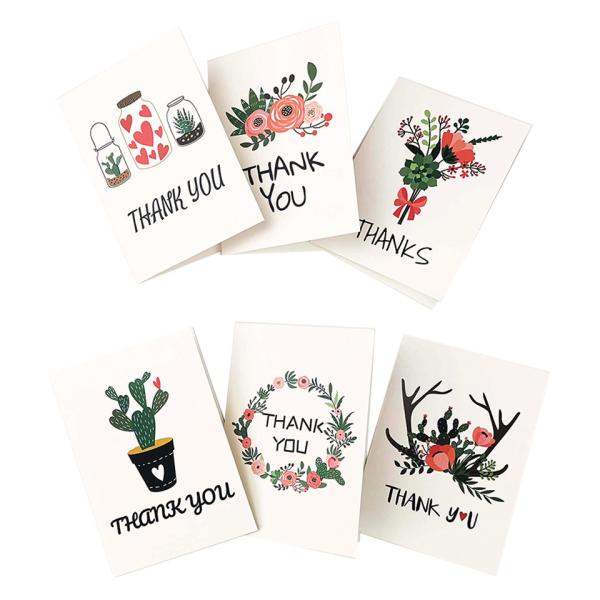 Wedding Decoration Custom Card Printing 36 Packs Floral Note Card Printing