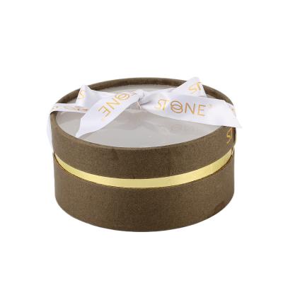 China CMYK Custom Logo Kraft Paper Clothing Jewelry Perfume Tube Paper Flower Cylinder Gift Packaging Box With Ribbon for sale