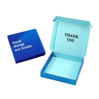China Custom Logo Three-layer Hardened Recyclable Blue Corrugated Mailer Box Subscription Boxes for sale