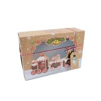 Quality Christmas Cookie Boxes with Clear Lid Window Customized Die Cut Bakery Cup Cake for sale
