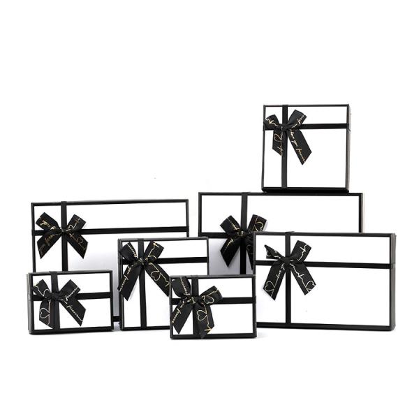 Quality Custom Size Accepted Black Lid And Base Perfume Gift Packaging Paper Box With for sale