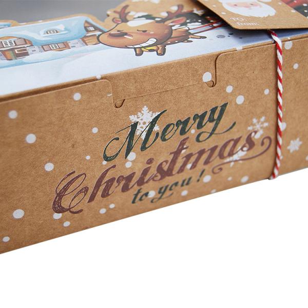Quality Christmas Cookie Boxes with Clear Lid Window Customized Die Cut Bakery Cup Cake for sale