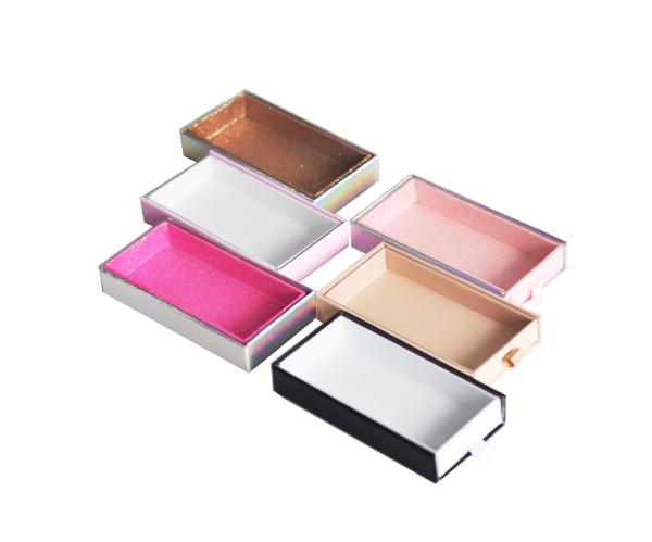 Quality False Eyelashes Custom Logo Printed Coloured Cardboard Lash Box With Clear PVC for sale