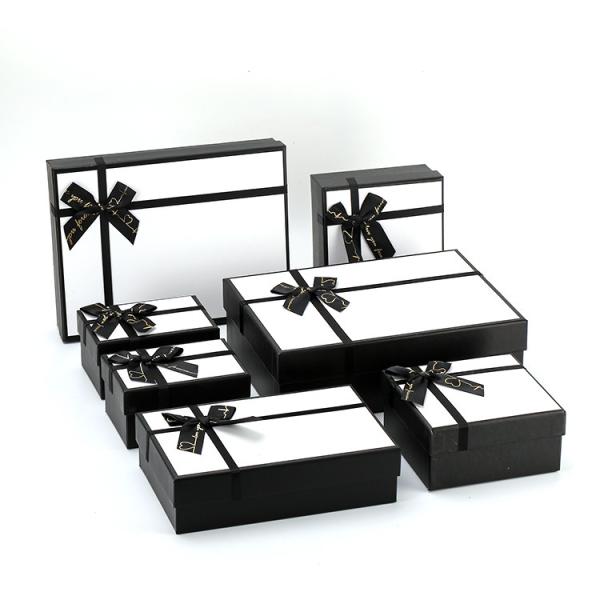 Quality Customized Die Cut Black White Paper Gift Lid Box With Custom Logo Printing And for sale