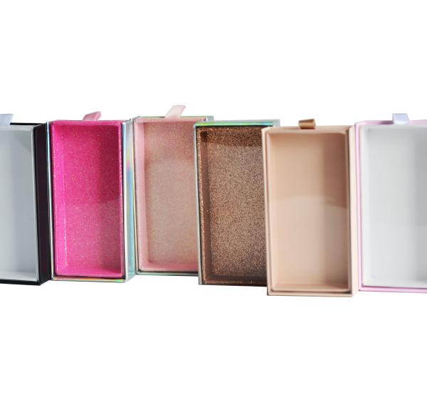 Quality False Eyelashes Custom Logo Printed Coloured Cardboard Lash Box With Clear PVC for sale