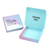 Quality CMYK Printing Corrugated Box for Recyclable Apparel Packaging in Pink Blue for sale
