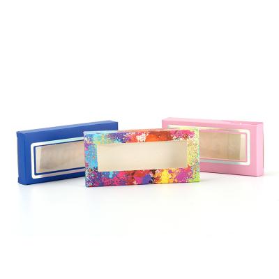 China Custom Logo Printing Beauty False Eyelash Paper Packaging Boxes With Clear Window for sale
