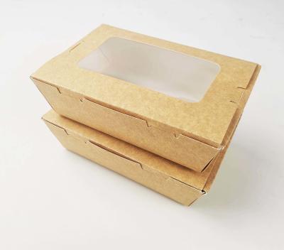 China Food Grade Kraft Paper Takeaway Box with Salad Vegetable and Custom Order Acceptance for sale
