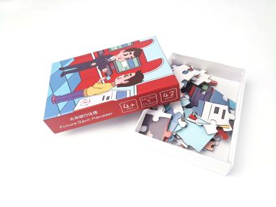 China Custom Printed Lid Base Paper Chipboard Matt Lamination Jigsaw Puzzles Packaging Box for sale