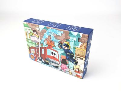 China Custom Printed Lid Base Paper Chipboard Matt Lamination Jigsaw Puzzles Packaging Box for sale