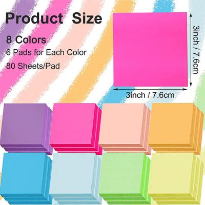 China High-end Customizable LOGO Aesthetic Colorful Sticky Note School Supplier Self-Stick Papeleria Sticky Note for sale
