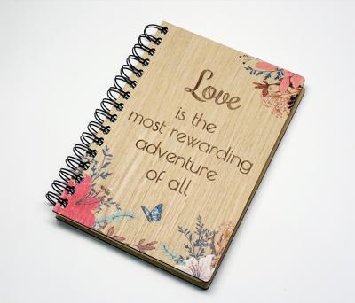 China Wholesale Custom A5 Red Lily Diary Laser Engraved and UV Printed Hardcover Spiral Notebook for Gift or School Use for sale