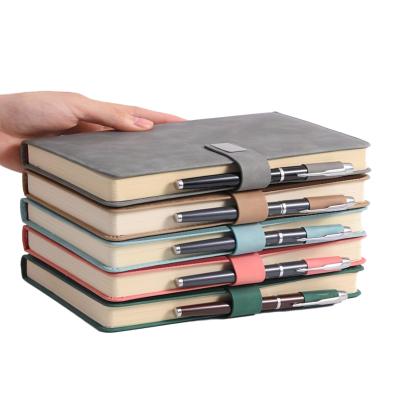 China A5 Custom LOGO PU Leather Hardcover Journal Notebook with Magnetic Closure with Pen Loop for sale