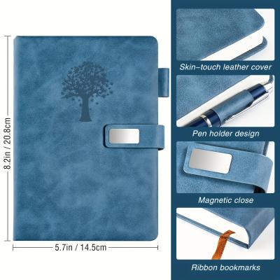 China A5 Custom LOGO PU Leather Hardcover Journal Notebook with Magnetic Closure with Pen Loop for sale