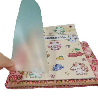 China Custom A5 Softcover Spiral Bound Reusable Sticker Book with 100 Double Sided Pages Silicone Release Paper for sale