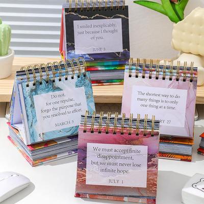 China 2026 Custom Printing 365 Day Creative Desk Top Motivational Inspirational Daily Standing Flip Desk Calendar for sale