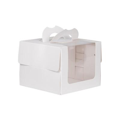 China Paper Cake Box With Window Packaging Cake Boxes With Handles and Cake Board for sale