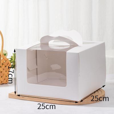 China Paper Cake Box With Window Packaging Cake Boxes With Handles and Cake Board for sale