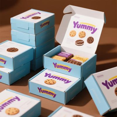 China Eco-Friendly Custom Food Paper Box Mailer Paper Boxes Folding Paper Treat Boxes for Cake Biscuit Cookie for sale