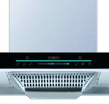 Cina Sky Blue Glass Acciaio inossidabile T-Shaped Chimney Hood Electric 183W Low Noise Wall Mounted Kitchen Range Hood in vendita