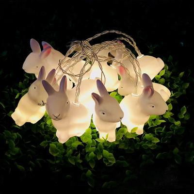 China String Light Warm White Bunny Shape LED String Lamps Rabbit Easter Wire Light Decoration for sale