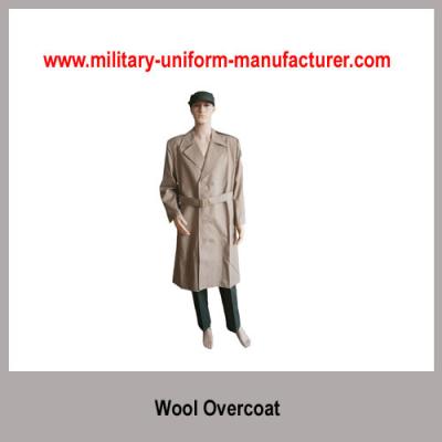 China Military Khaki Color Wool Polyester Overcoat For Army Officer Suits for sale