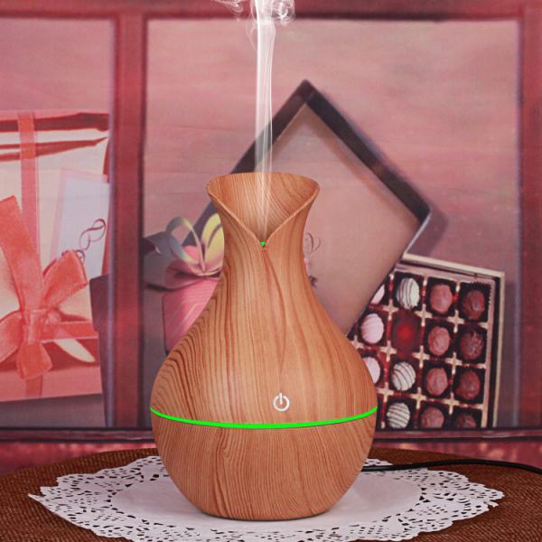 Quality 130ML Wood Grain Ultrasonic Vase Portable Mini USB Humidifier for Moisture Management for sale