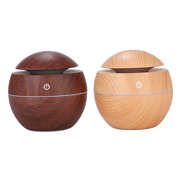 Quality Other Function Portable Mini Ultrasonic USB 130ML Wood Grain Humidifier with Led Light for sale