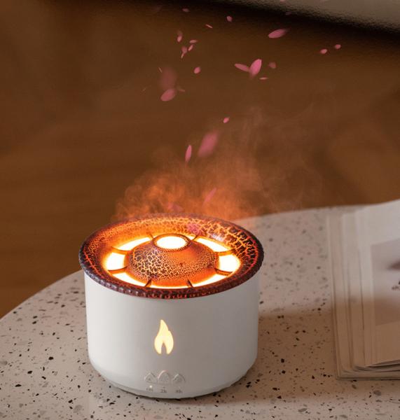 Quality Household Aroma and Humidification with 3D Flame Essential Oil Volcano Fire for sale