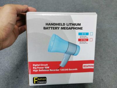 China 15W uitgangsvermogen PORTABLE USB/TF herlaadbaar ondersteund 619 megafoon voor teambuilding Te koop