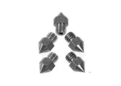 China Small 3D Printer Tungsten Carbide Nozzle With 0.4mm Filament / M6 Threaded Screw for sale