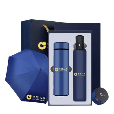 China Cuadro de acero Cuaderno de Thermos Taza y Paraguas Conjunto para Promociones de Publicidad Empresarial en venta