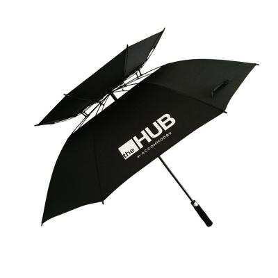 China Paraguas de golf ventilado de 30 pulgadas con impresión de logotipo de doble capa y diseño a prueba de viento en venta