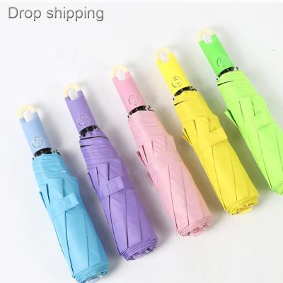 中国 ロックヘッド ハンドル 純色 カスタム 折りたたむ傘 ロゴプリント フルオートマティック 販売のため