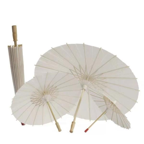 Quality Handmade Props White Japanese Paper Umbrella with Customized Designs Logo for sale