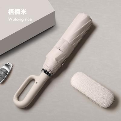 China Produto Desenho Único Logotipo Personalizado Guarda-chuva automática com gancho de gancho Loop Lock Handle à venda