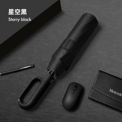 China Produto Desenho Único Logotipo Personalizado Guarda-chuva automática com gancho de gancho Loop Lock Handle à venda
