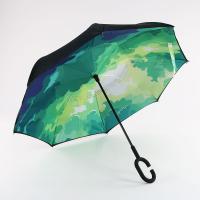 China Minimalist Design Customized Logo Innovative Inverted Double Layer Umbrella Windproof for sale