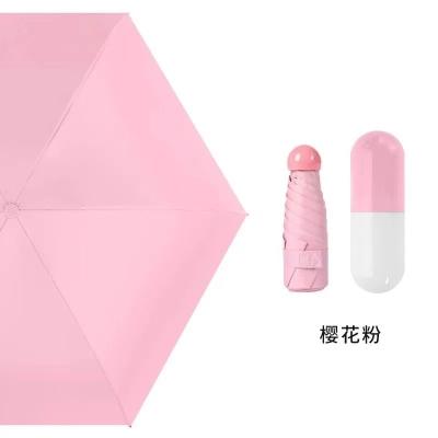 China Roze paraplu 5 vouwbare mini-zakkapsel Paraguas de Lluvias met stalen frame Te koop